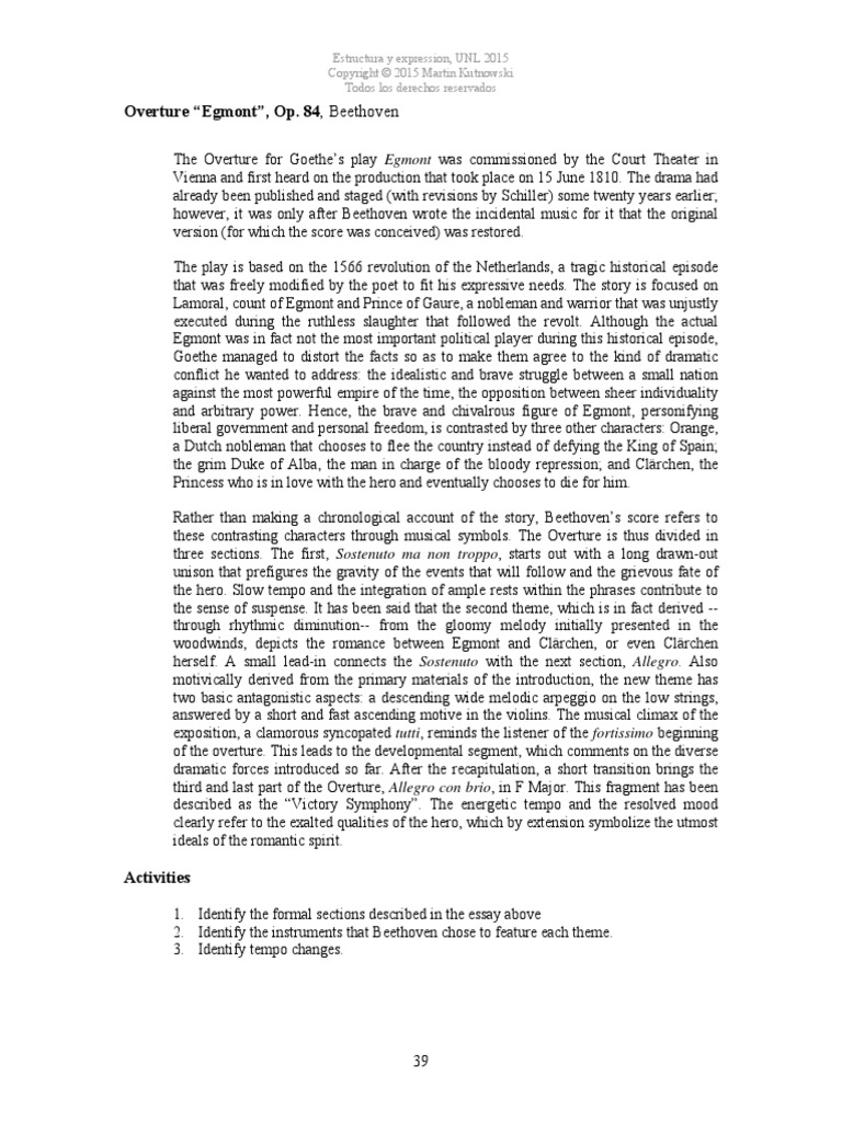 Martín Kutnowski_Overture “Egmont”, Op. 84, Beethoven | PDF | Tempo ...