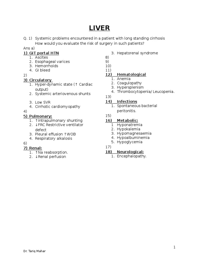 Liver: 1) GIT Portal HTN | PDF | Cirrhosis | Health Sciences