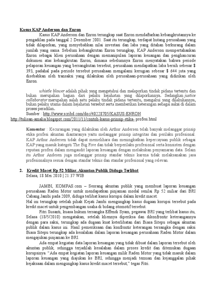 Kasus KAP Anderson Dan Enron | PDF