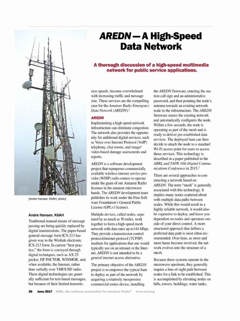 AREDN A High Speed Data Network | PDF | Mimo | Computer Network