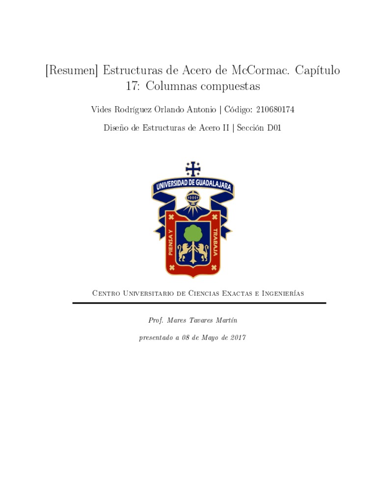 Resumen Acero Estructural de McCormac. Capítulo 17 | PDF | Acero | Concreto reforzado