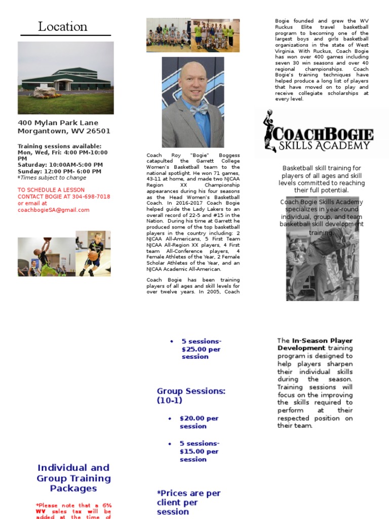 CBSA Training Brochure | PDF | Basketball Positions | Sports