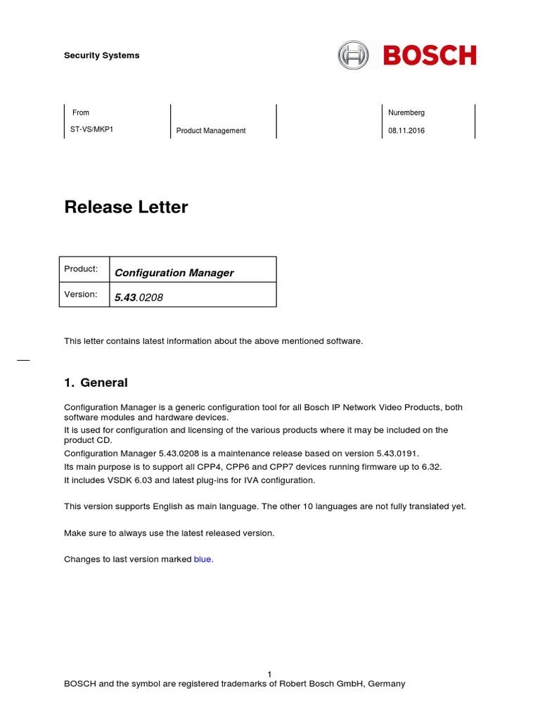 Bosch Configuration Manager Update | PDF | Microsoft Windows | Ip Address