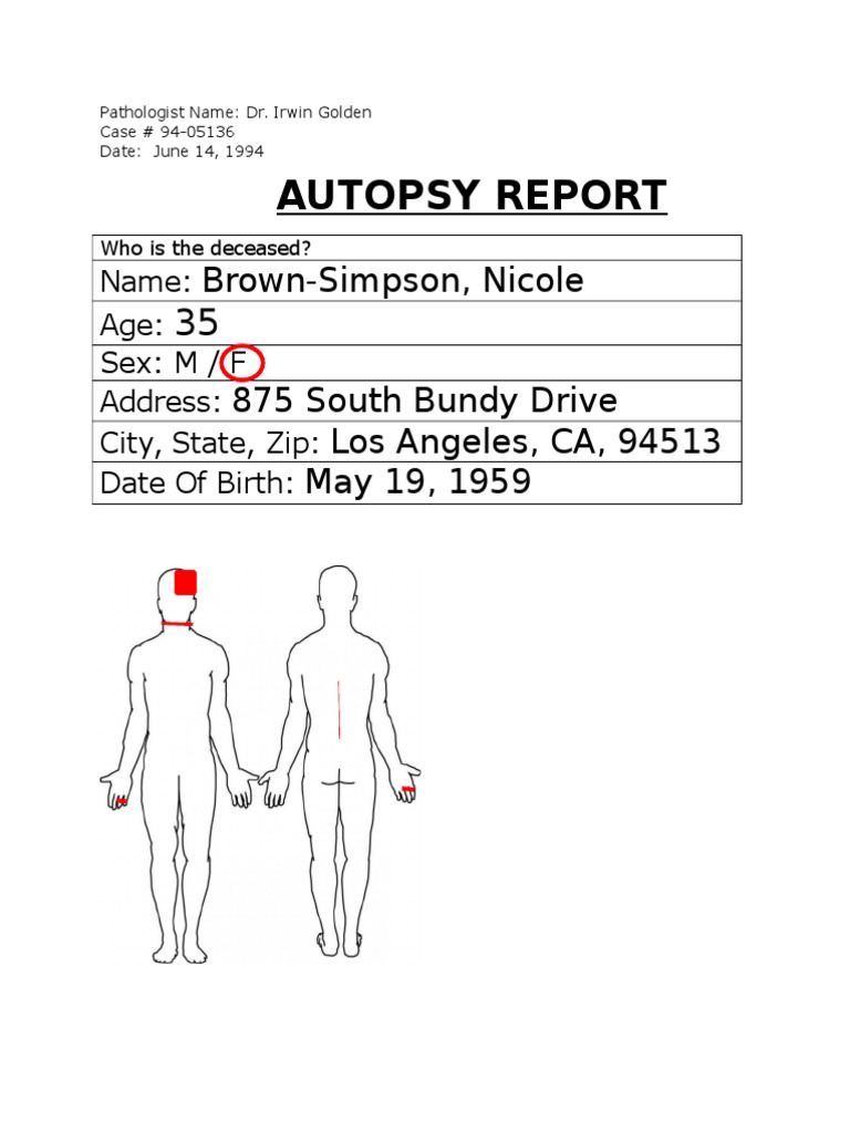 Autopsy Report Final | PDF | Neck | Autopsy