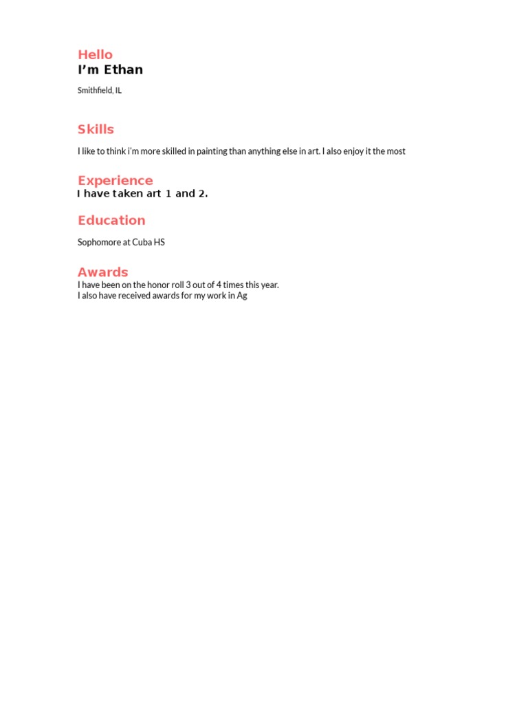 I'm Ethan: Hello | PDF