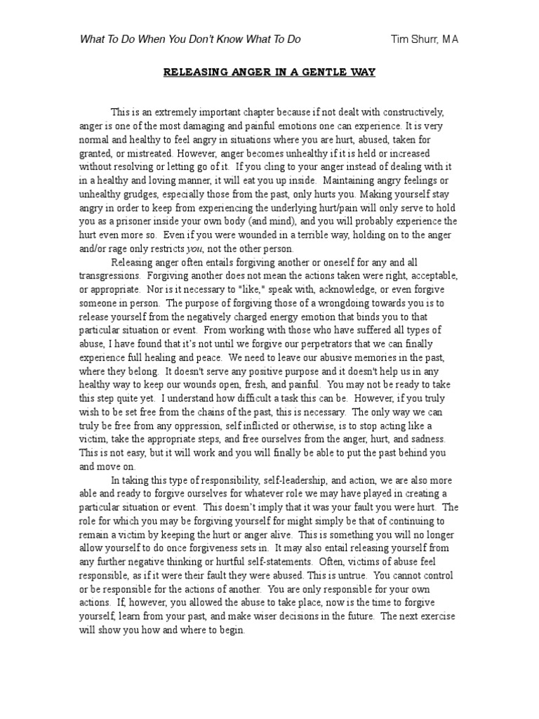 Releasing Anger Inner Child Scripts | PDF | Anger | Forgiveness
