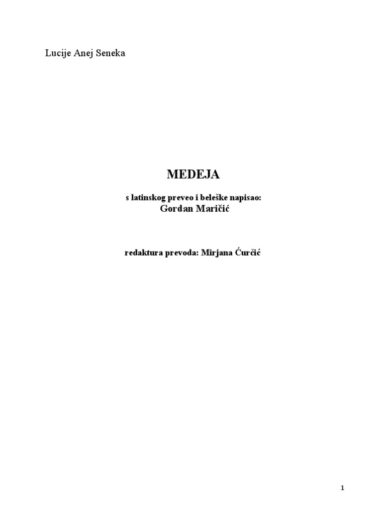 Seneka - Medeja | PDF