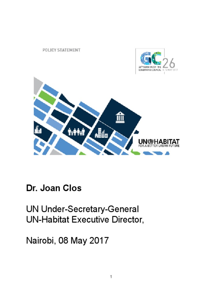 UN-Habitat Policy Statement 2017 | PDF | Urbanization | United Nations ...