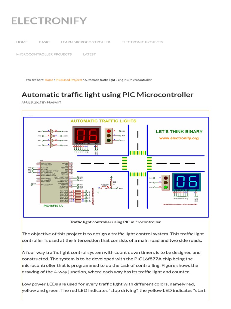 Automatic Traffic Light Using PIC Microcontroller Code, Circuit Diagram ...
