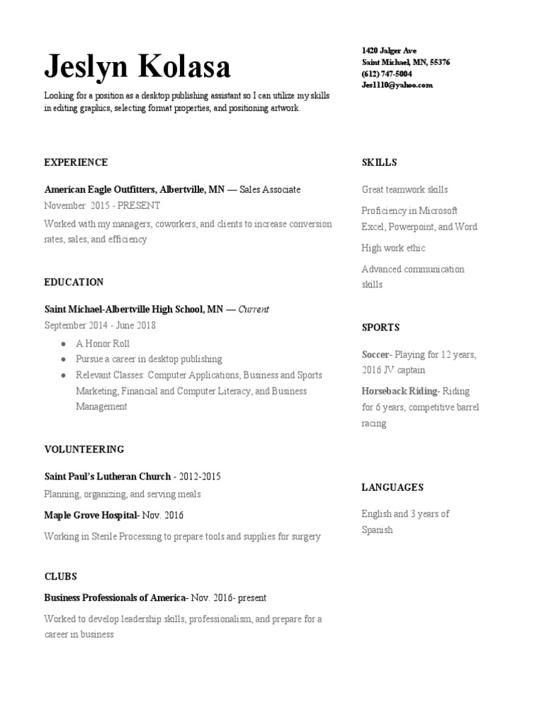 Bpa Resume | Download Free PDF | Communication | Software