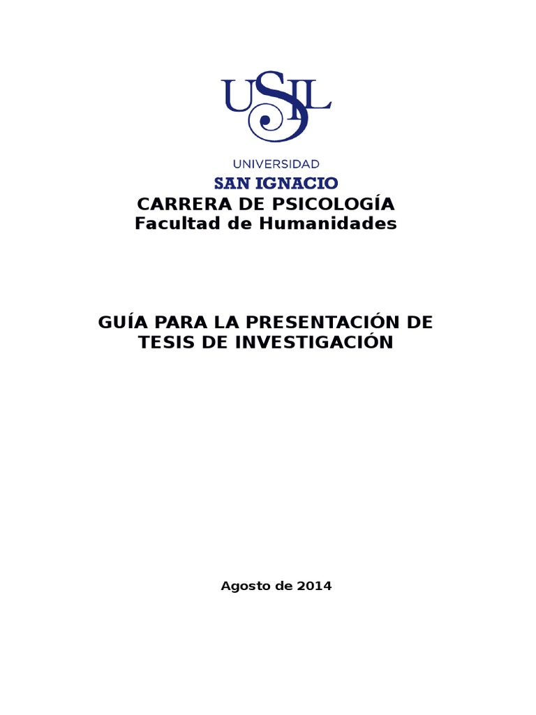 Guía de Tesis para Psicología USIL | PDF | Validez (Estadísticas ...