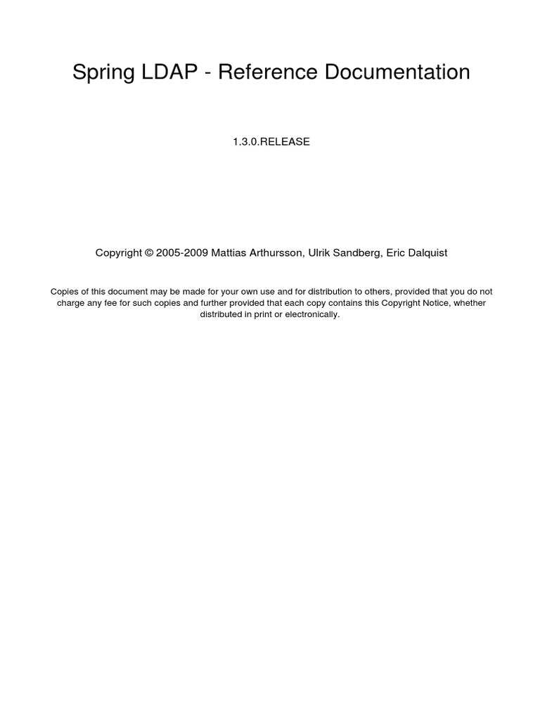 Spring Ldap Reference PDF | PDF | Data Management | Computer Programming