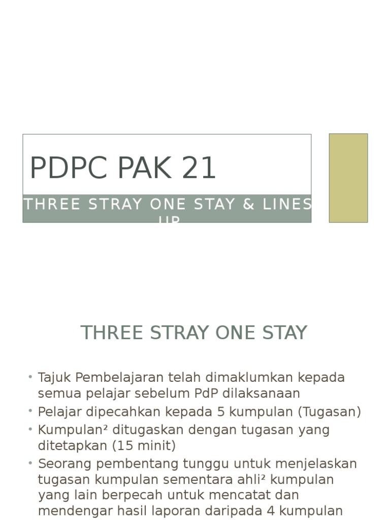 PDPC PAK 21 (3 Stray 1 Stay) | PDF