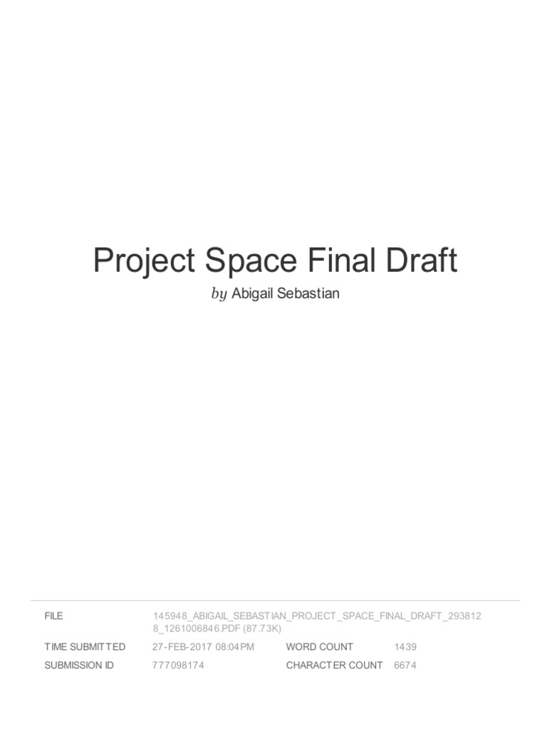 Project Space Final Draft | PDF