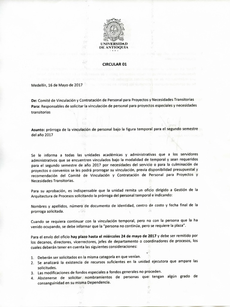 Circular 01-2017. Desarrollo Institucional. Arquitectura de Procesos | PDF