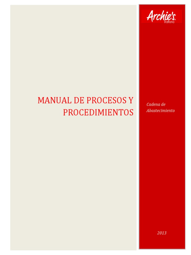 Manual de Procesos y Procedimientos ANEXO 1 | Calidad (comercial ...