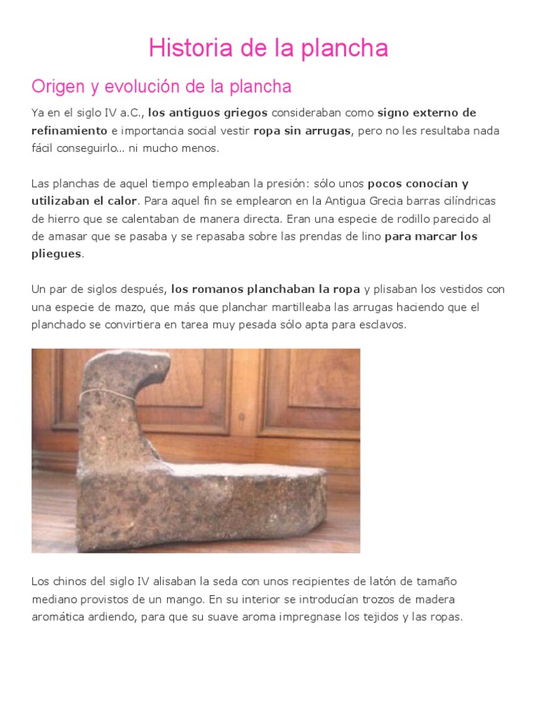 Historia de La Plancha | PDF | Vapor | Ropa