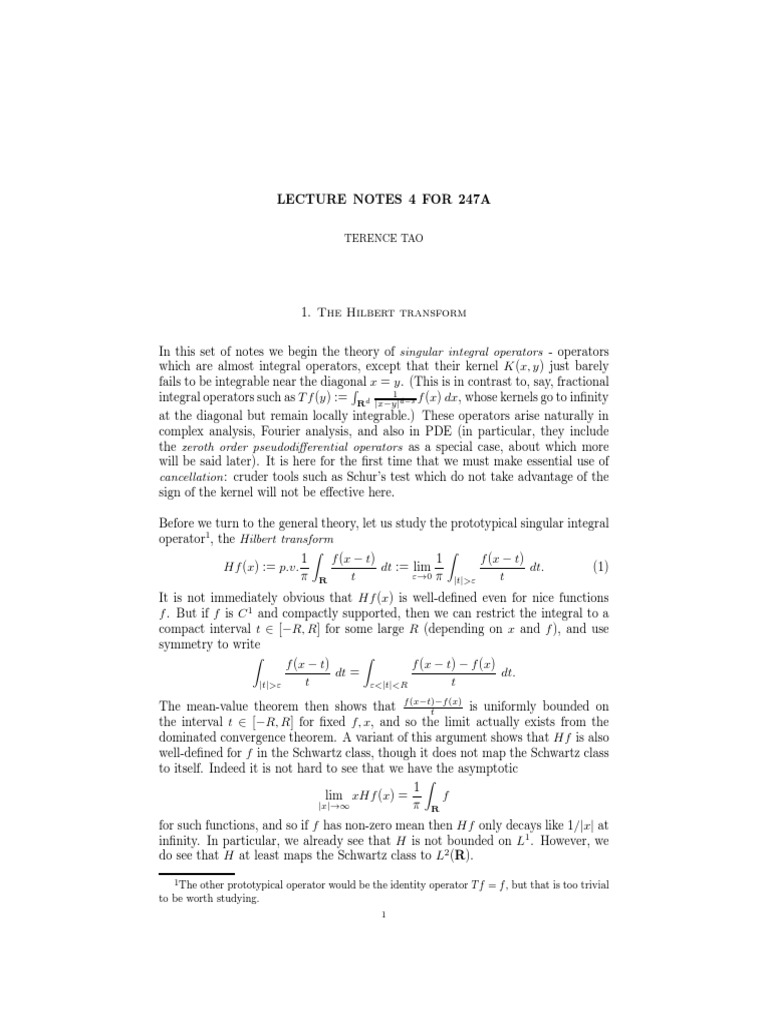 Notes4 PDF | Download Free PDF | Fourier Transform | Hilbert Space