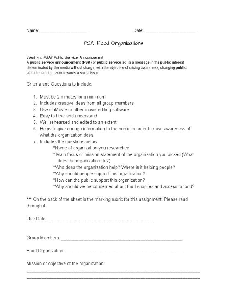 Food Psa | PDF | Career & Growth | Social Science