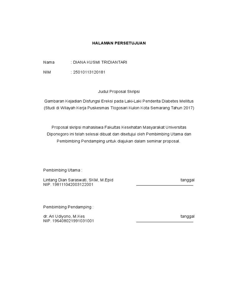 Halaman Persetujuan Proposal Sempro Diana | PDF