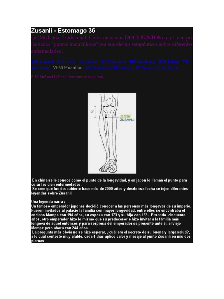 Zusanli | PDF | Qi | Acupuntura