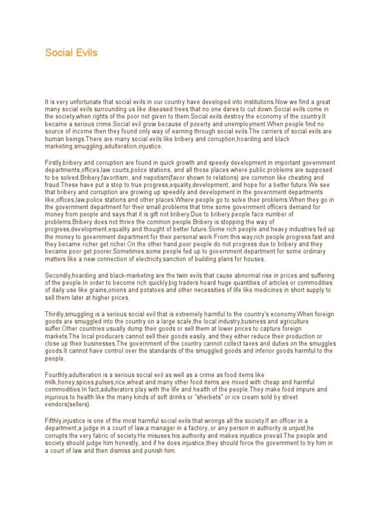 Social Evils | PDF | Foods | Smuggling