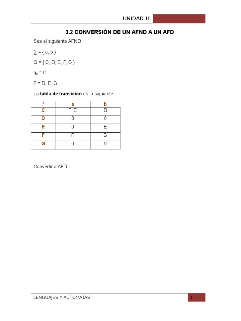 3.2 Conversion de Un AFND A Un AFD | PDF