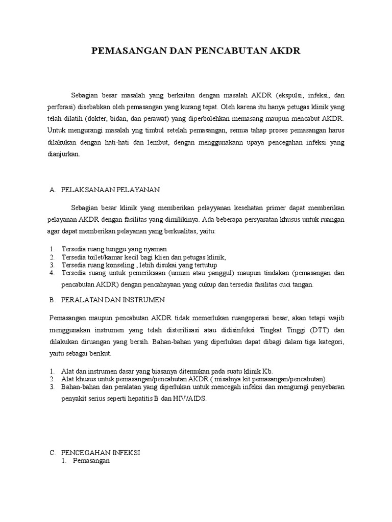 Panduan Pemasangan dan Pencabutan AKDR | PDF