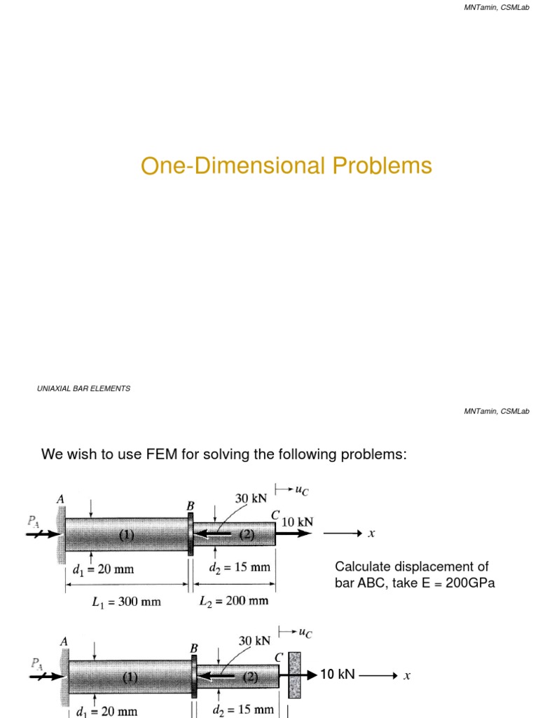 Analysis of a Non-Uniform Bar Using Finite Element Method | PDF ...