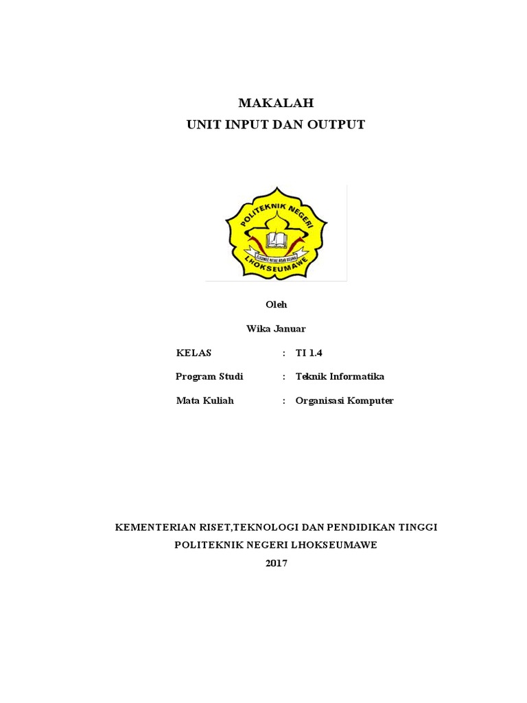 Makalah Input & Output | PDF