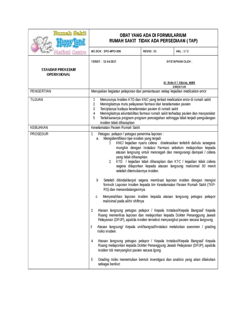 Spo Mpo 009 Pelaporan KNC | PDF