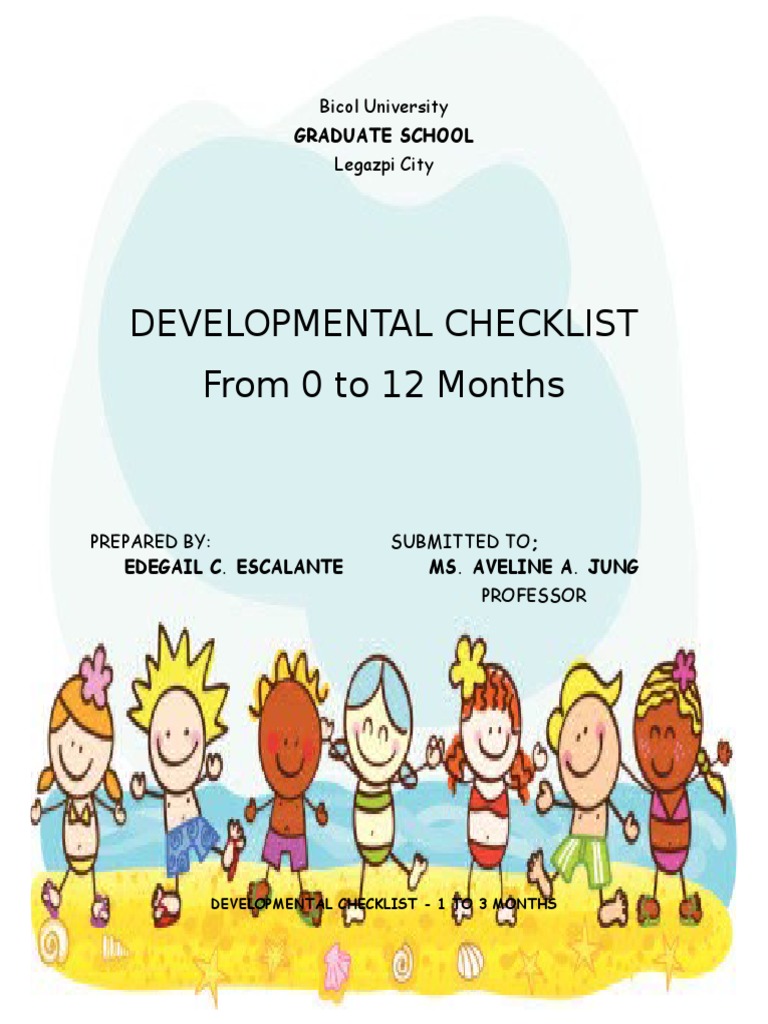 Developmental Checklist From 0-12 Months Old | PDF | Face | Human ...