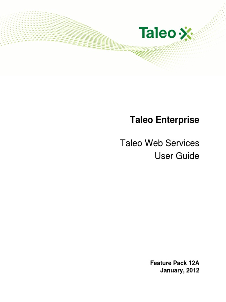 Taleo Enterprise: Taleo Web Services User Guide | PDF | Application ...
