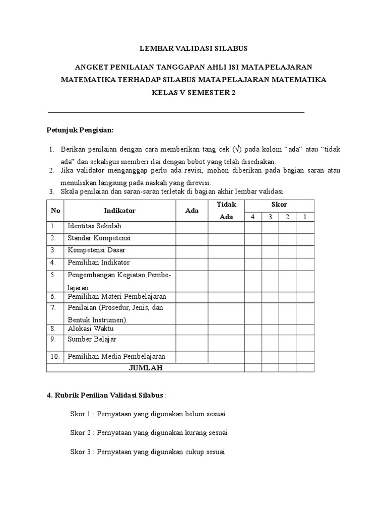 LEMBAR VALIDASI