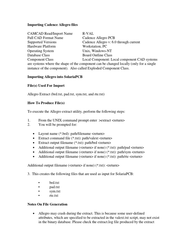 Cadence Allegro Import | PDF | Filename | Text File