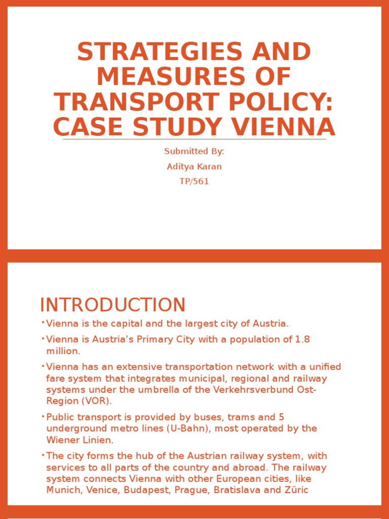Strategies and Measures of Transport Policy: Case Study Vienna | PDF ...