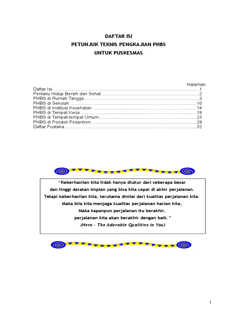 Juknis PHBS 5 Tatanan Fix | PDF