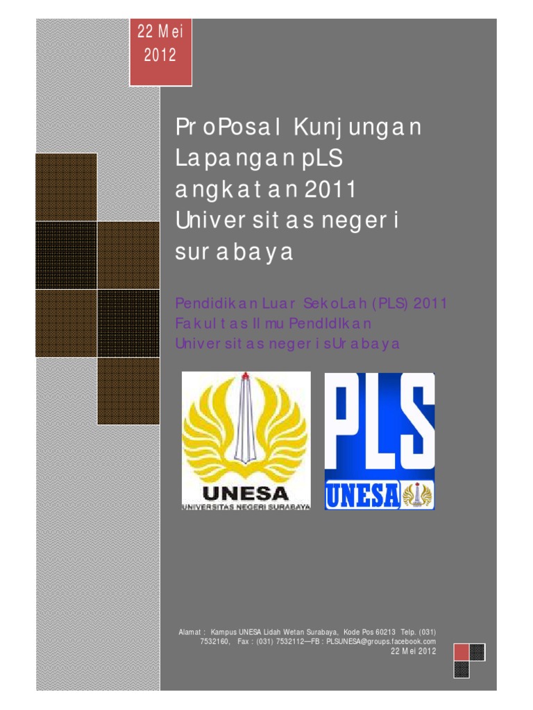 Proposal Kunjungan Lapangan PLS UNESA Angkatan 2011 | PDF | Kesehatan ...