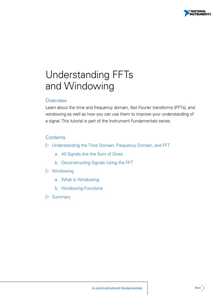 FFTs and Windowing Explained | PDF | Fast Fourier Transform | Signal ...