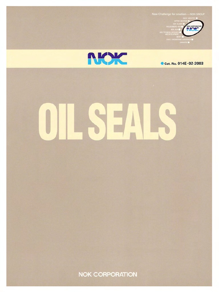 NOK Oil Seal | PDF | Motor Oil | Bearing (Mechanical)