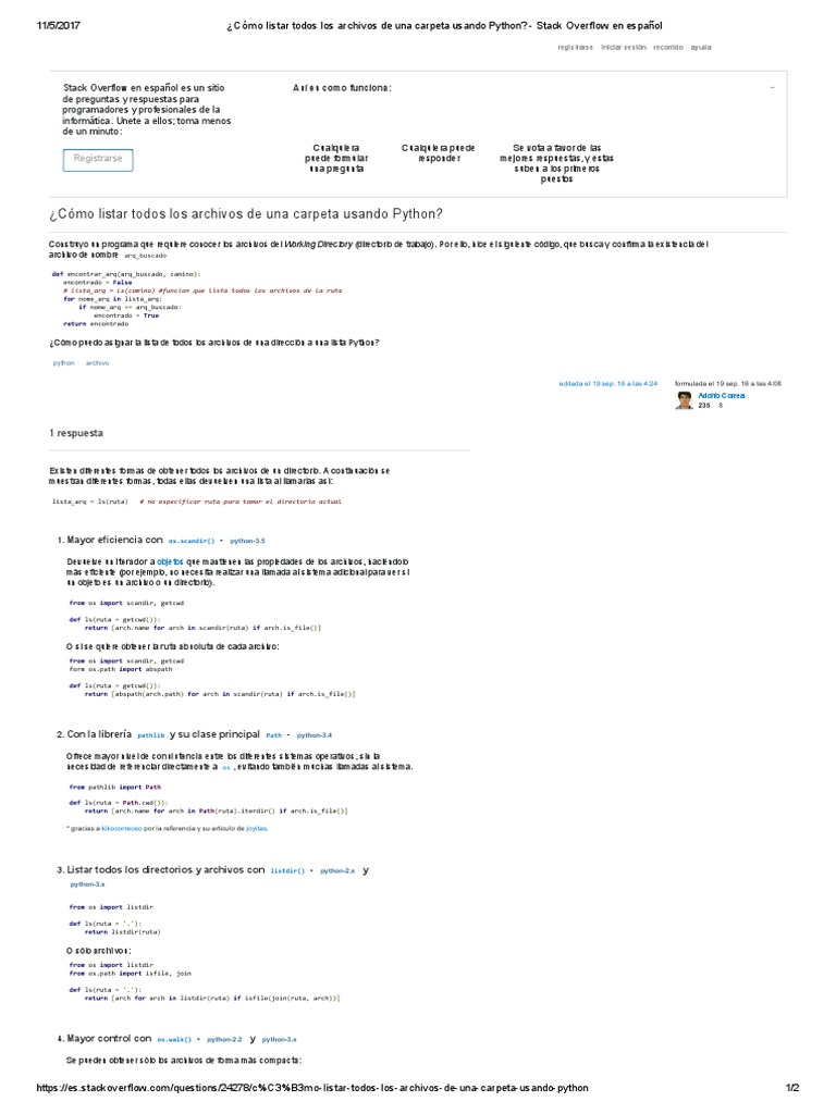 ¿Cómo Listar Todos Los Archivos de Una Carpeta Usando Python - Stack ...