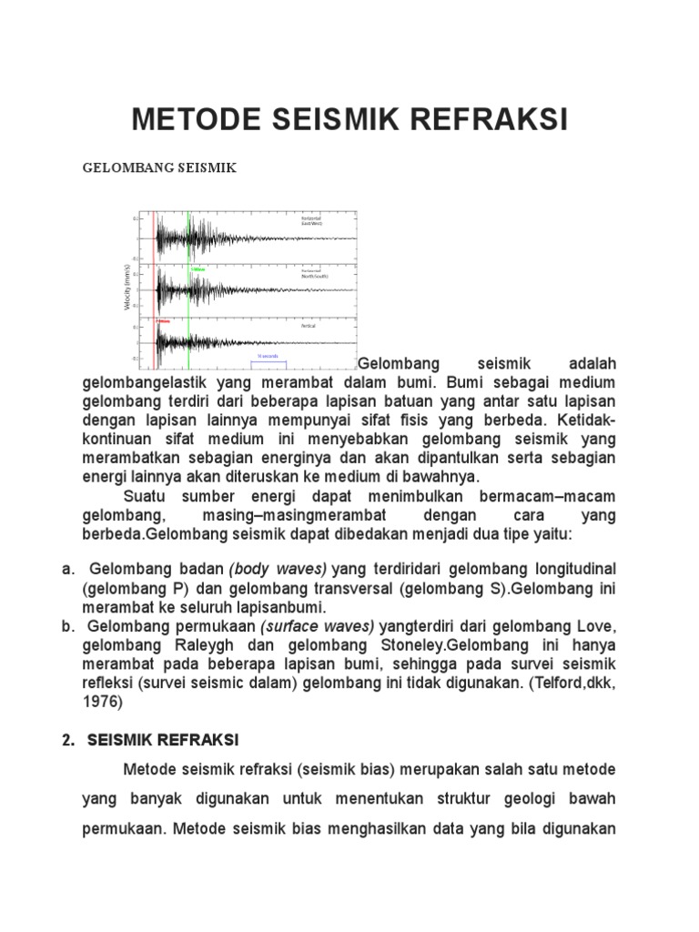 Metode Seismik Refraksi | PDF