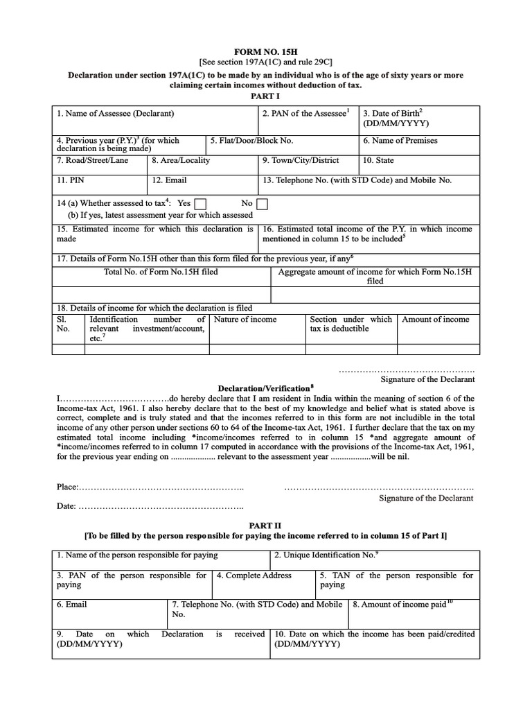 Form 15 H | PDF | Justice | Crime & Violence