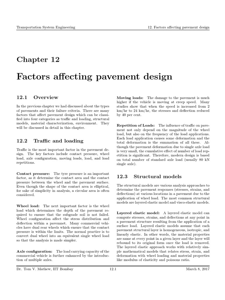 Factors Affecting Pavement | PDF | Elasticity (Physics) | Road Surface