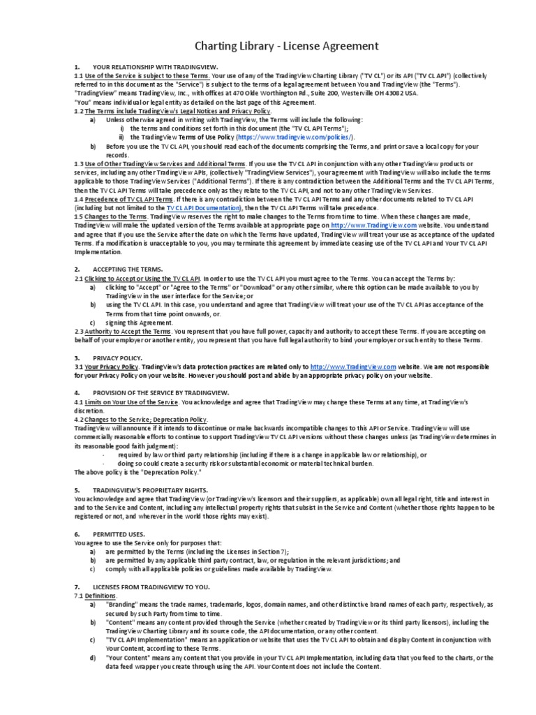 Charting Library License Agreement | PDF | License | Indemnity
