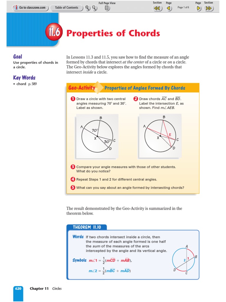 Properties of Chords: Geo-Activity | PDF | Circle | Angle