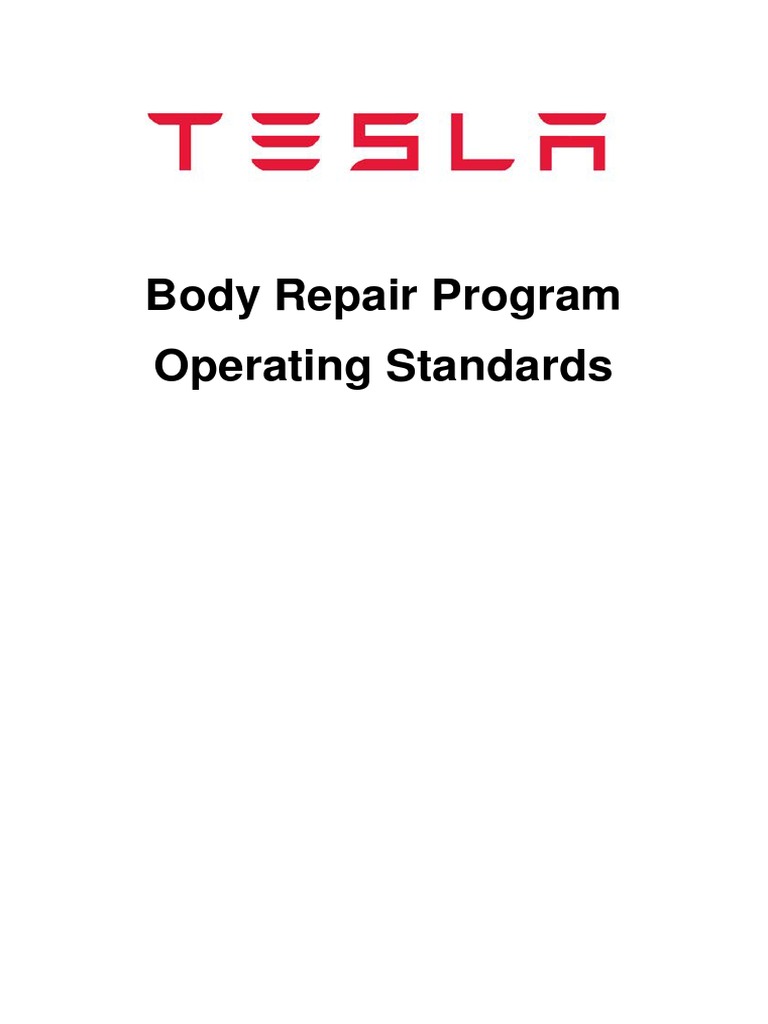 Tesla Body Repair Program Operating Standards 20170403 | PDF | Invoice ...