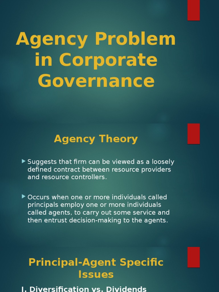 2.agency Problem Principal-Agent | PDF | Career & Growth | Finance ...