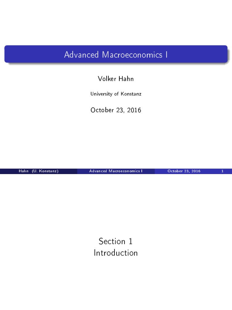 Advanced Macro I | PDF | Macroeconomics | Neoclassical Economics