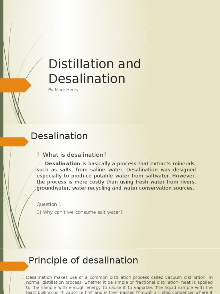 Distillation and Desalination | PDF | Desalination | Distillation